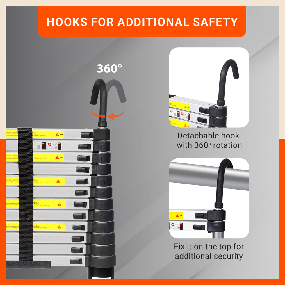 13 Step Aluminium Telescopic Ladder – Bathla Home