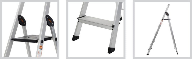 5 Step Foldable Aluminium Ladder For Home (Black) – Bathla Home