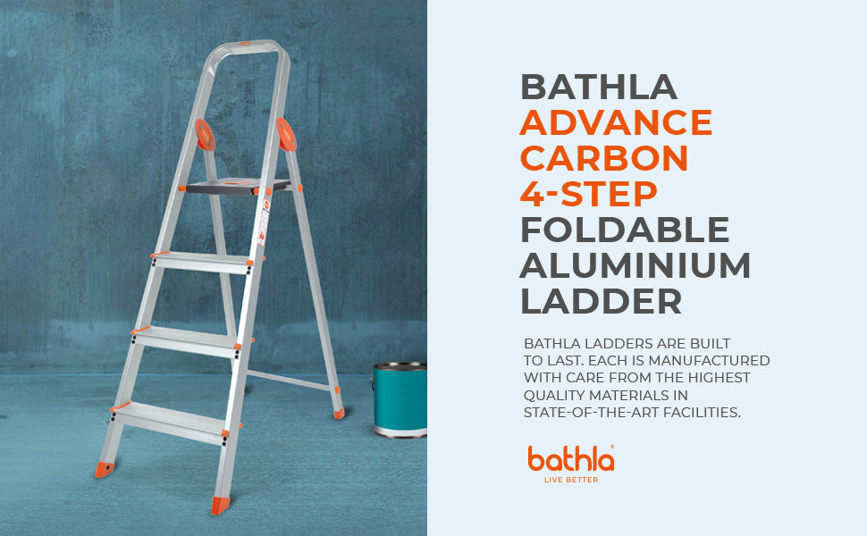 Advance Carbon-4 Step Foldable Aluminium Ladder For Home – Bathla Home