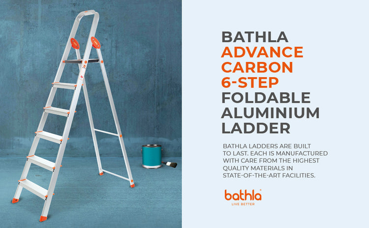 6-Step foldable aluminium ladder | Bathla Advance Carbon – Bathla Home