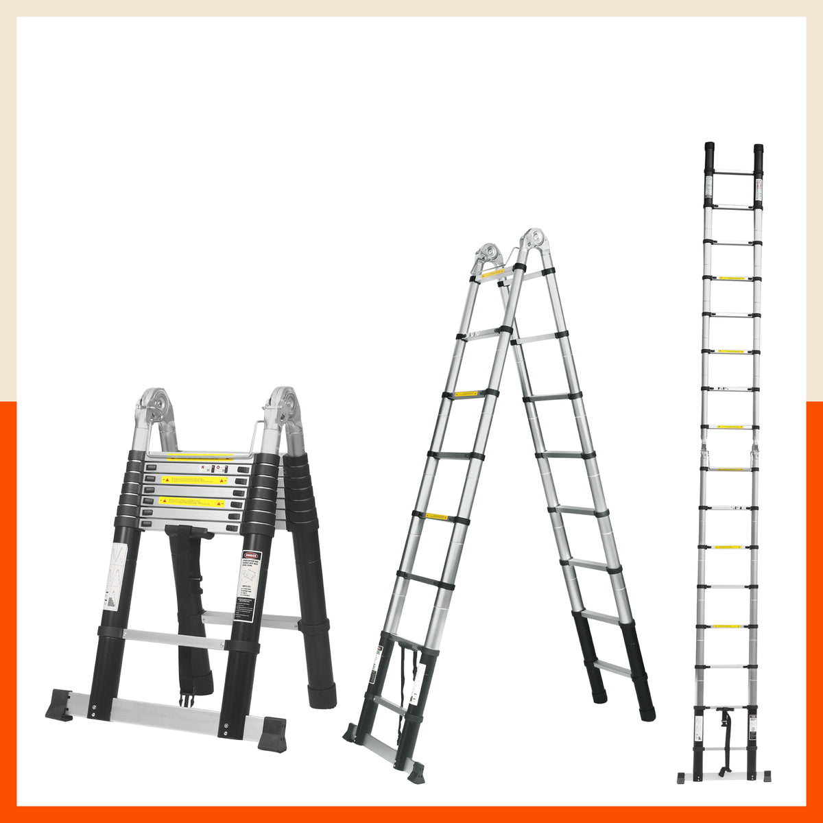 Bathla 16.5 ft A-Type Foldable Aluminium Telescopic Ladder | Portable ...