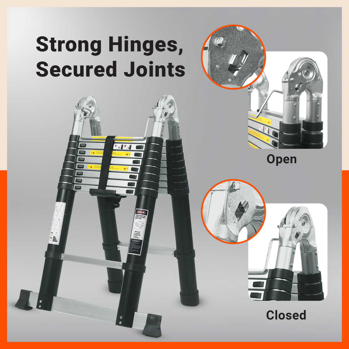 Bathla 20.5 ft A-Type Foldable Aluminium Telescopic Ladder | Portable ...