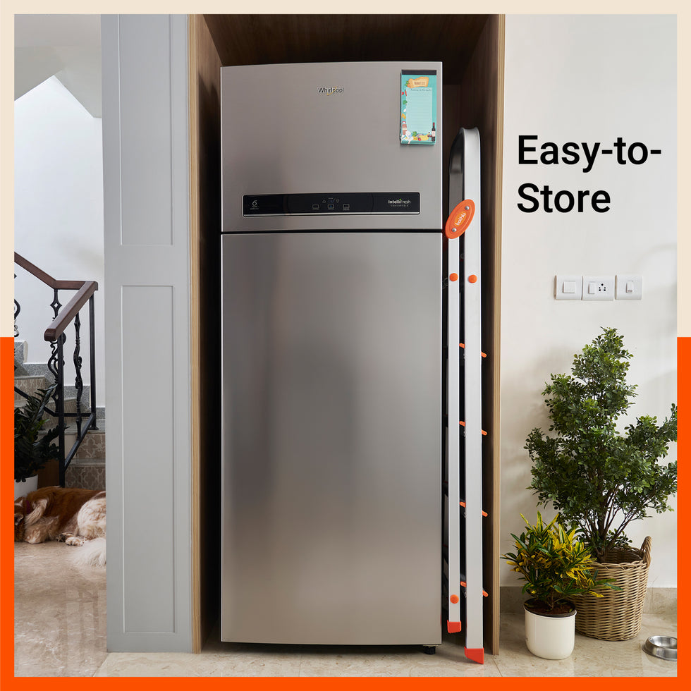 Bathla Advance Carbon - 7 Step Foldable Aluminium Ladder For Home (Ora ...