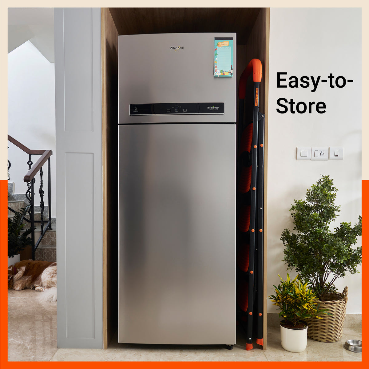 Bathla Ascend 3 Step Heavy Duty Steel Ladder for Home - Orange & Black ...