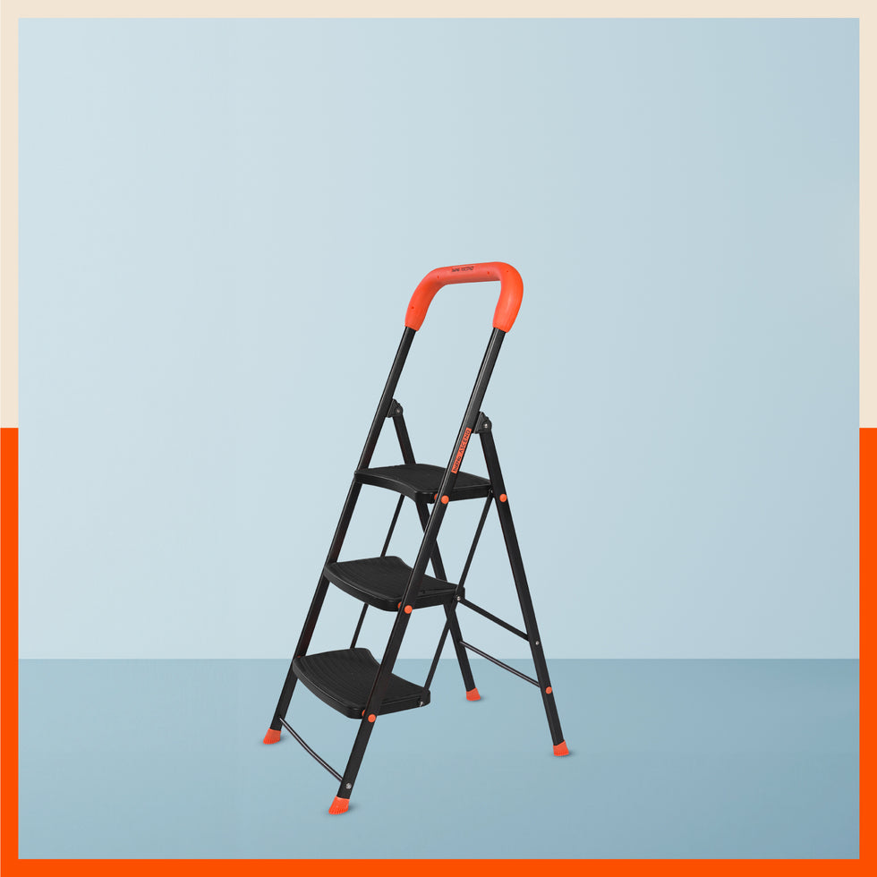 3 Step Heavy Duty Steel Ladder for Home – Bathla Home