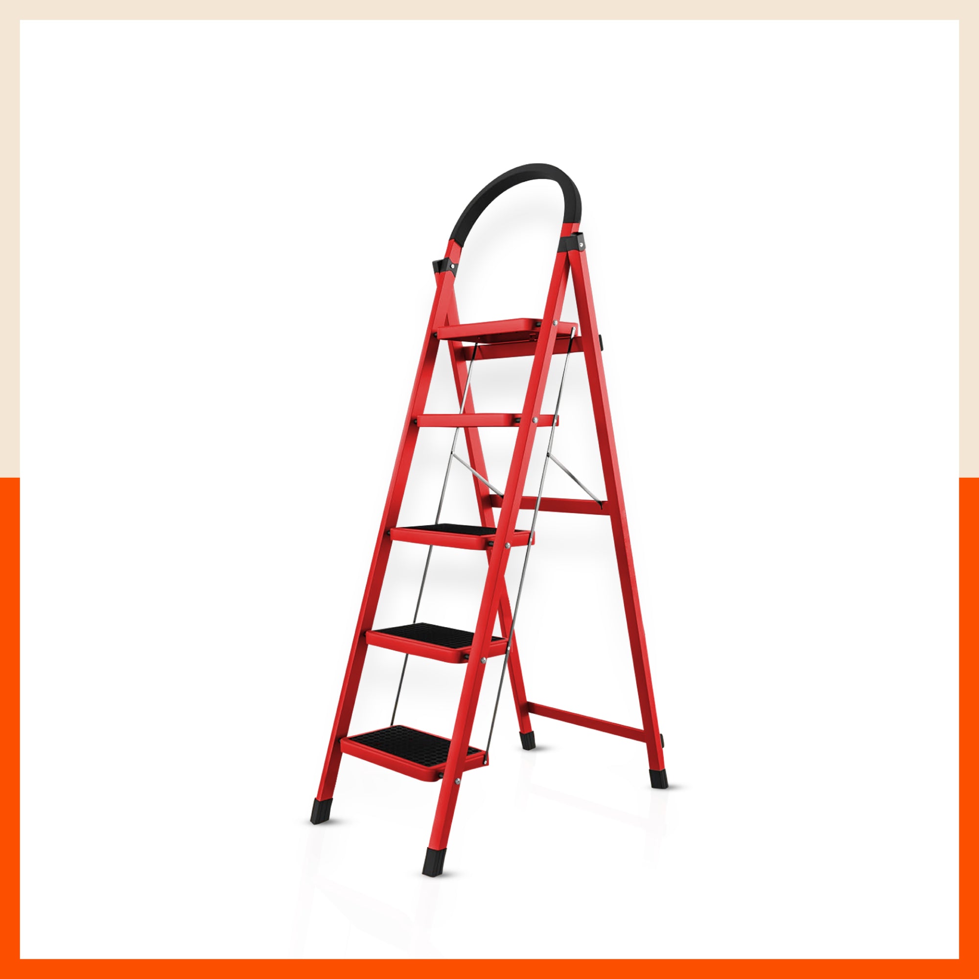 Bathla Everest 5 Step Steel Ladder with Safety Hand Grip | Durable & A ...