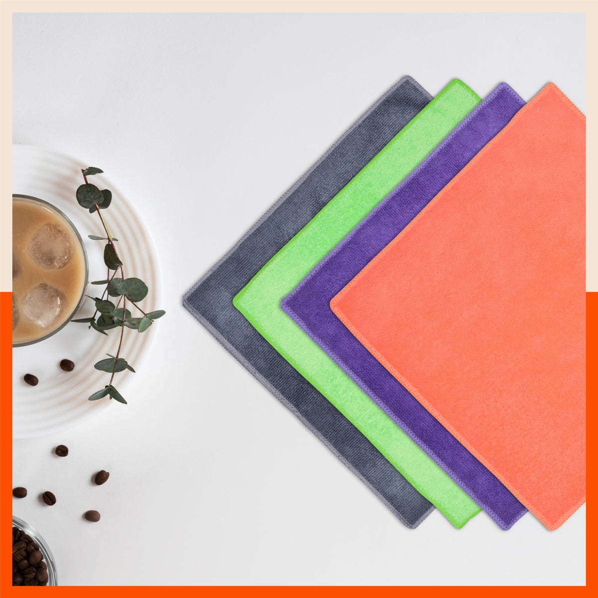 Spic & Span Multi Purpose Micro Fiber Cleaning Cloth - 380 GSM: 40cmx4 ...