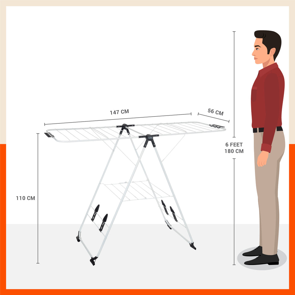 Bathla Mobidry Neo - Foldable Cloth Drying Stand For Home (Black ...