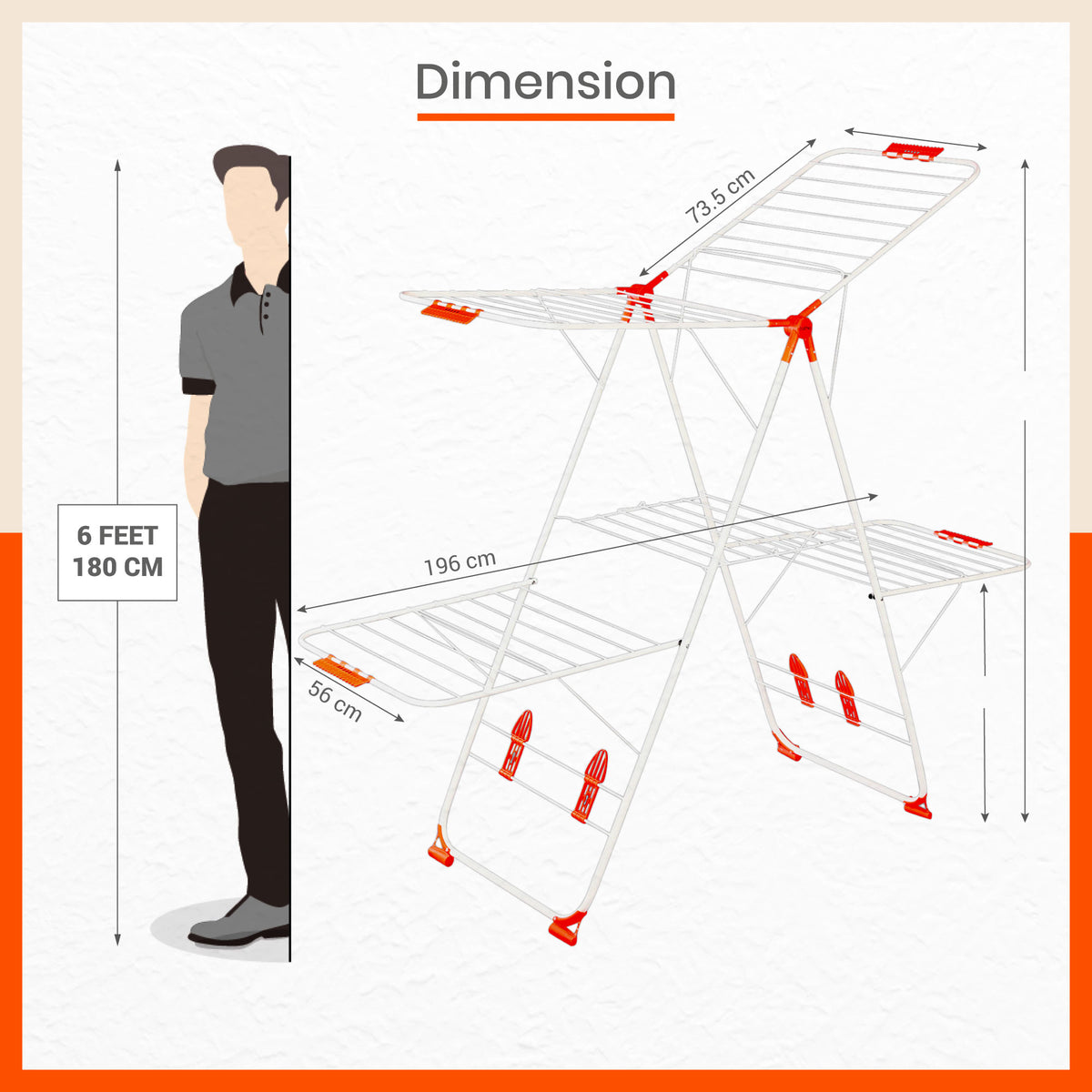Bathla Mobidry Neo+ 2 Level Foldable Cloth Drying Stand for Home (Whit ...