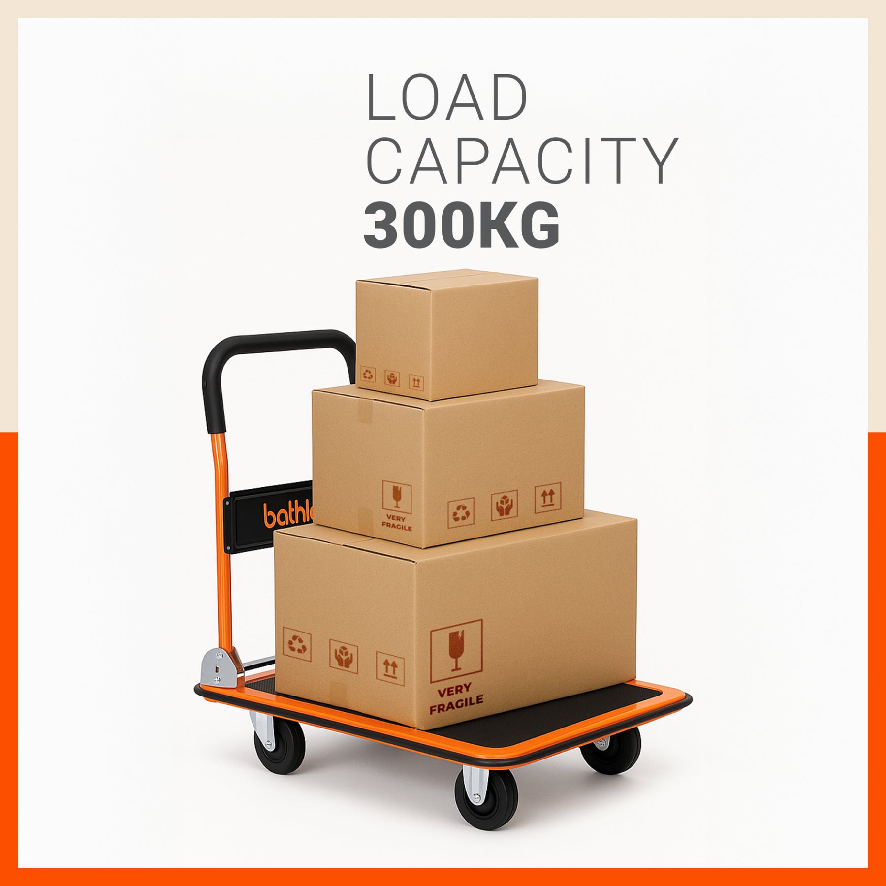 Bathla 300 Kg Capacity Steel Foldable Platform Trolley for Heavy Weigh ...