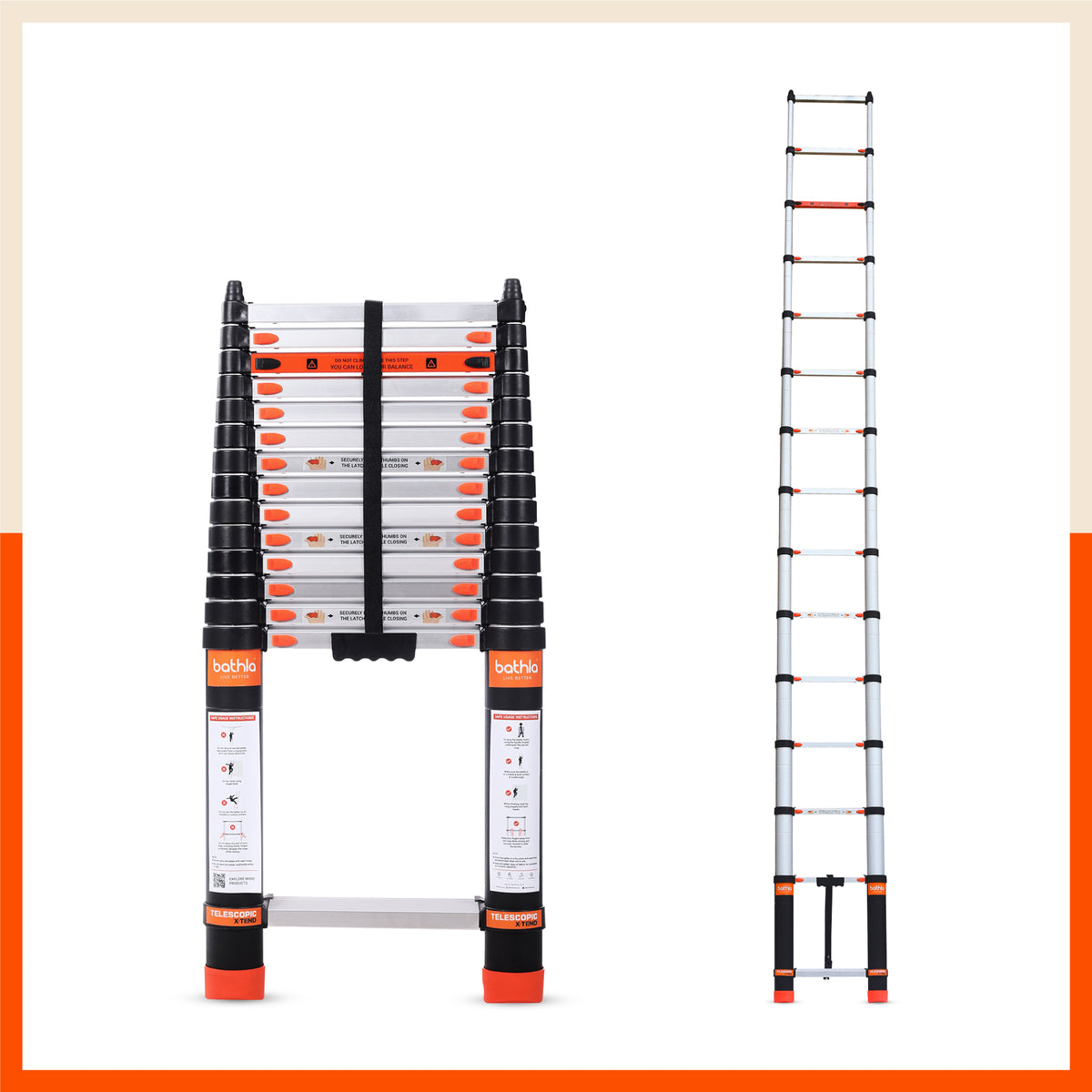 15 Step Aluminium Telescopic Ladder For Your Home – Bathla Home