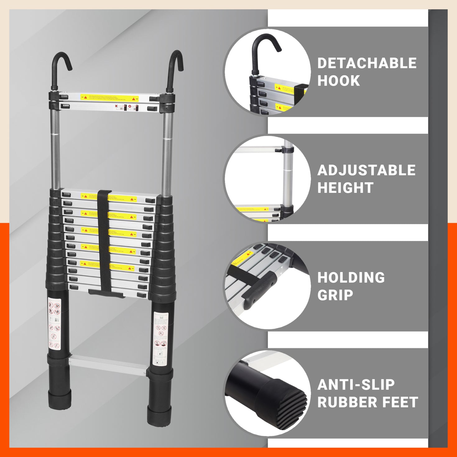15 Step Aluminium Telescopic Ladder For Your Home – Bathla Home