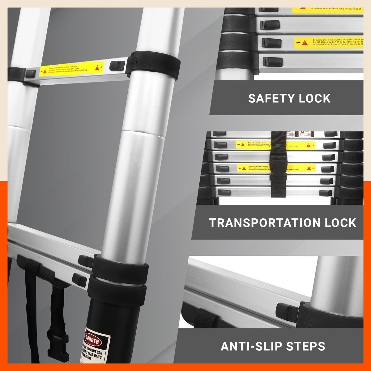 13 Step Aluminium Telescopic Ladder – Bathla Home