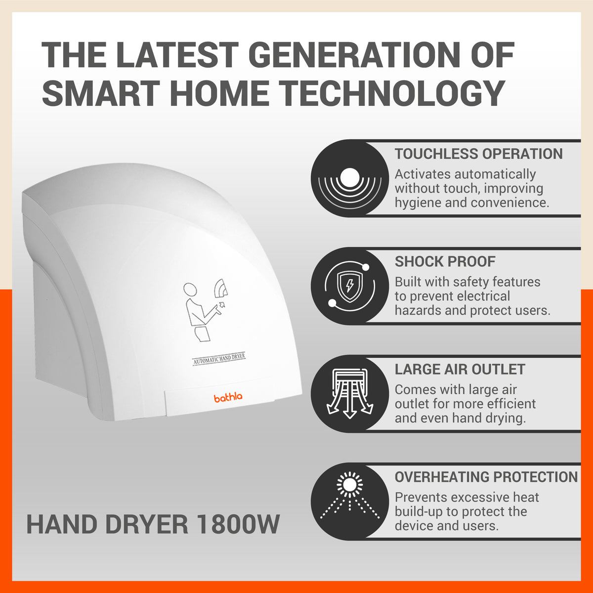 Bathla Plastic Automatic Hand Dryer | Quick Drying - Touchless Operati ...