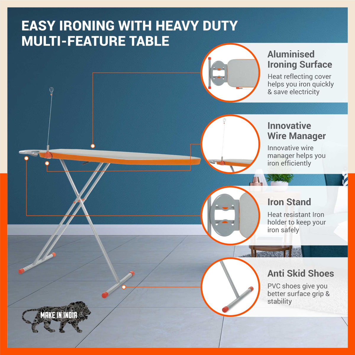 Bathla X-Pres Ace Prime - Foldable Ironing Board For Home (Silver & Gr ...