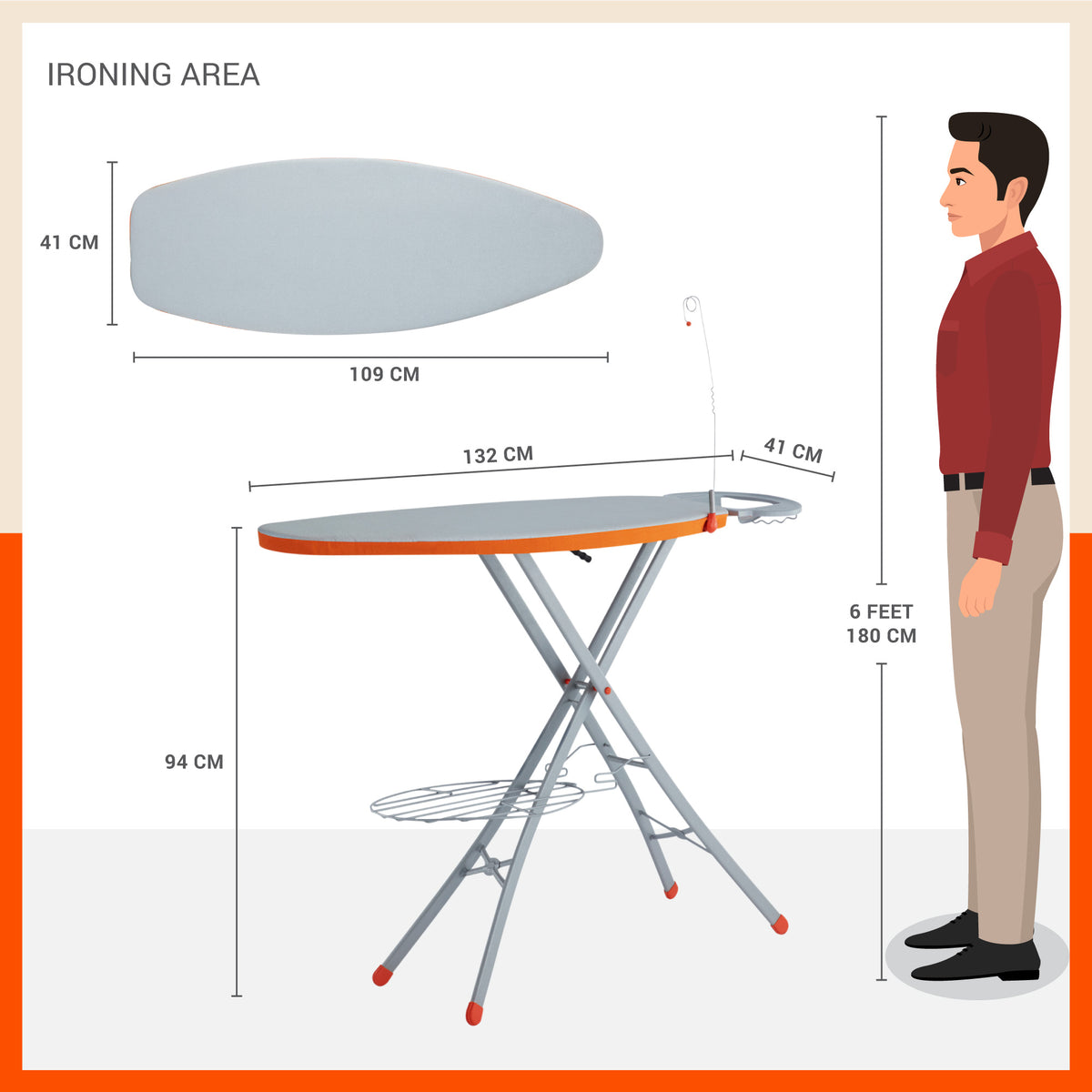 Extra Large Wide Foldable Ironing Board For Home – Bathla Home