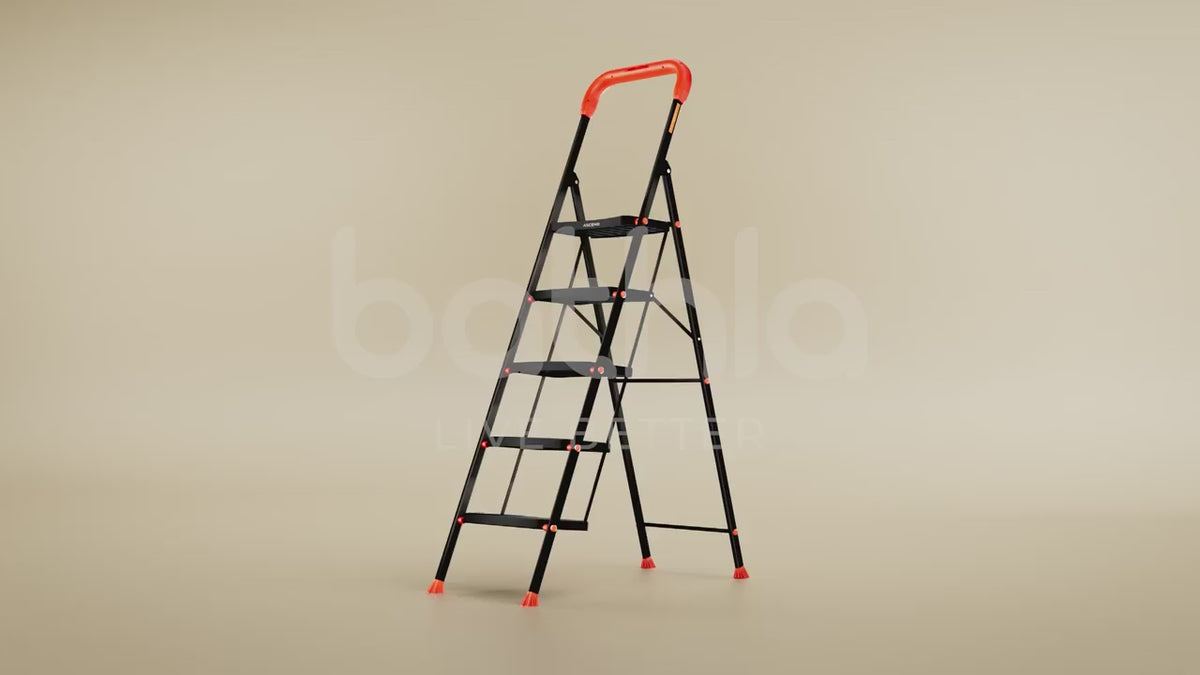 5 Step Heavy Duty Steel Ladder for Home – Bathla Home