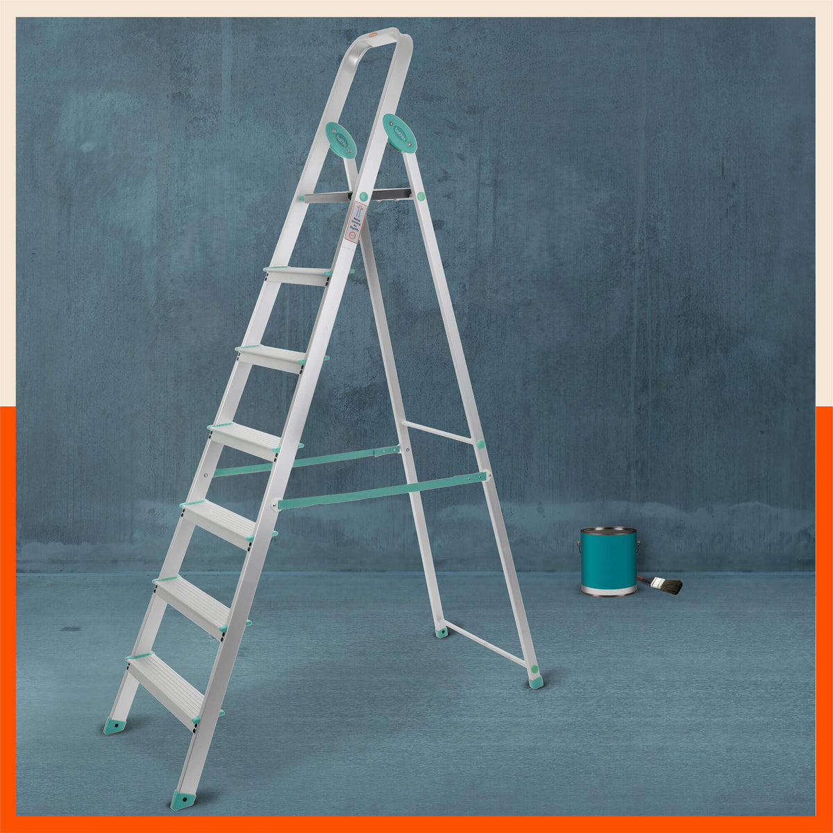 7 Step Foldable Aluminium Ladder – Bathla Home