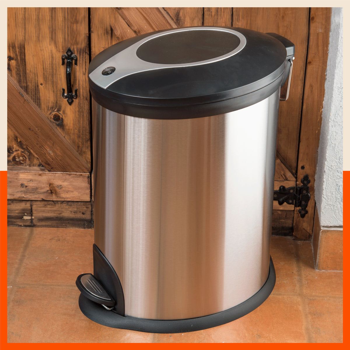 Bathla Silver and Black Stainless Steel Step Bin For Home (20 Ltrs ...