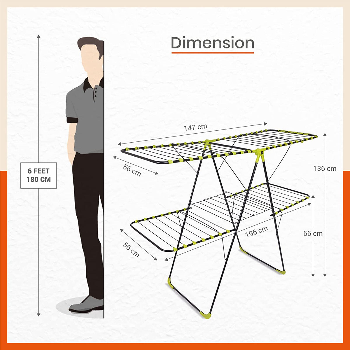 Bathla Mobidry Neo+ 2 Level Foldable Cloth Drying Stand For Home - XL ...