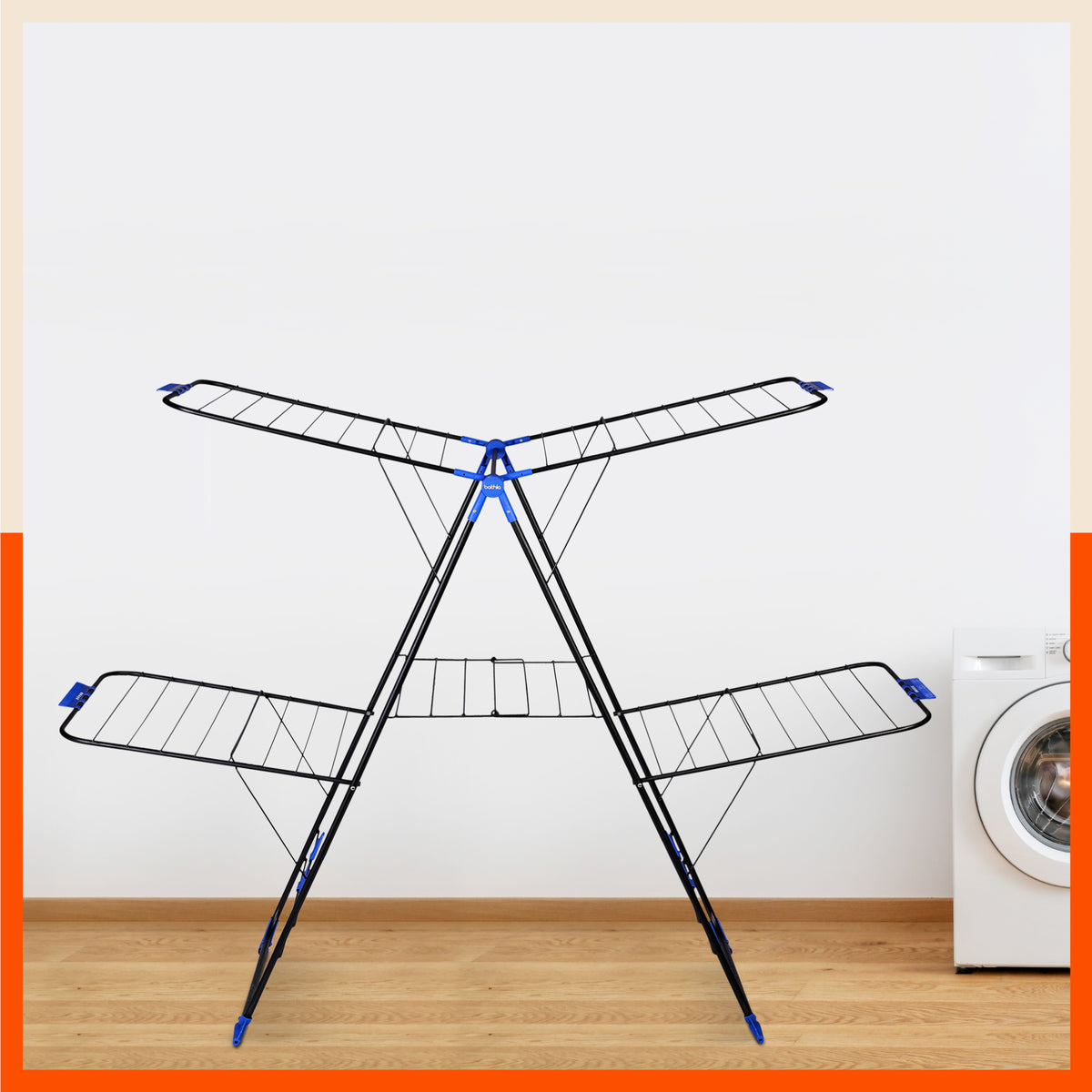 Mobidry Neo+ 2-Level Foldable Cloth Drying Stand (Black & Blue - XL ...