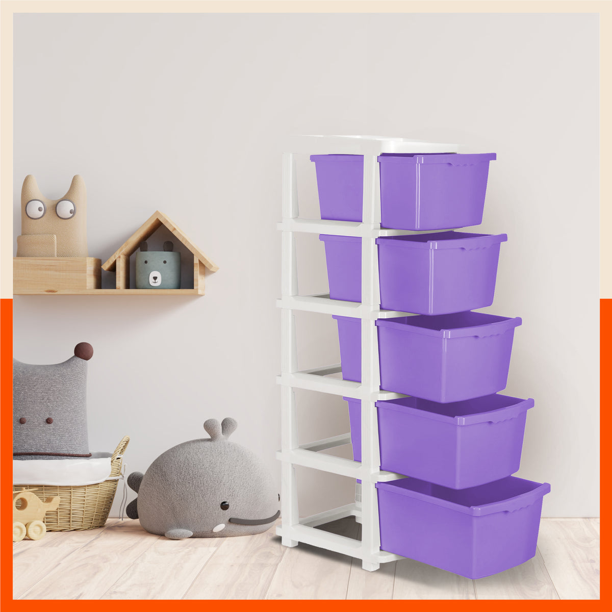 Stomo 5 Drawer Multi-Purpose Storage Organizer for Home and Office(Lav ...