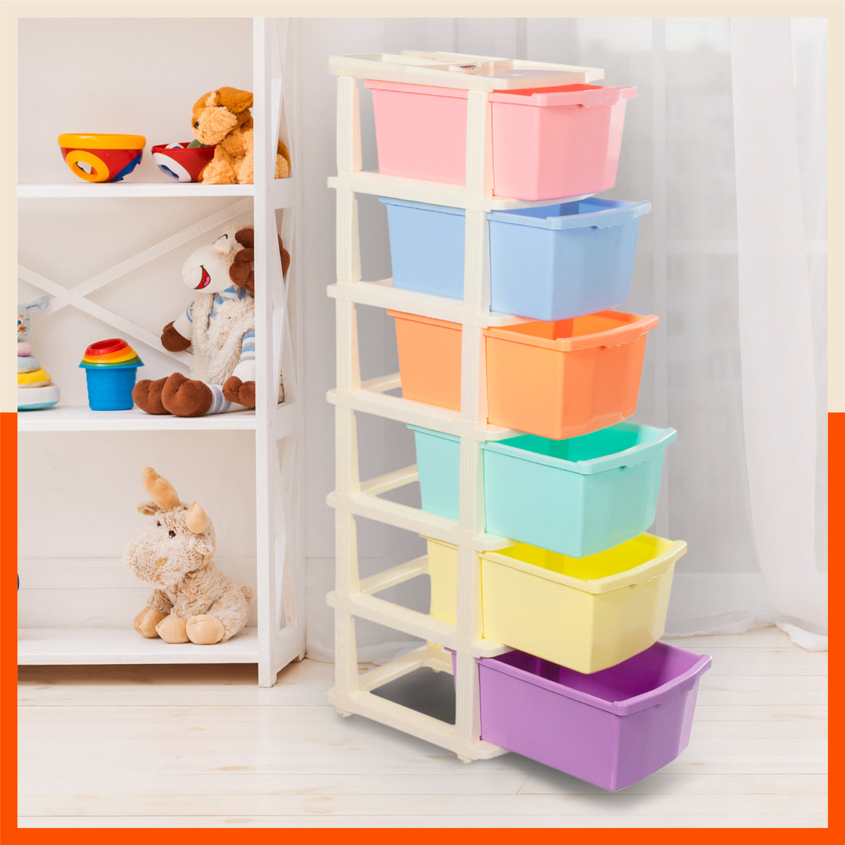 Stomo 6 Multi-Purpose Storage Organizer for Home and Office (Multi Col ...