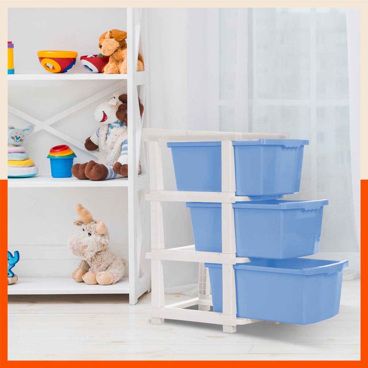 Stomo 3 Drawer Multi-Purpose Storage Organizer for Home and Office (Sk ...