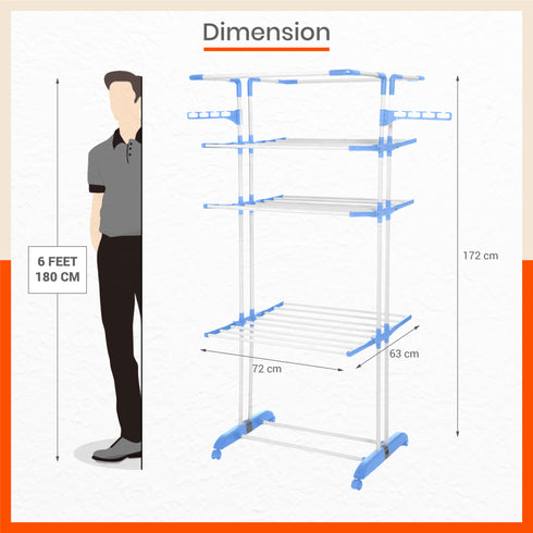Bathla Mobidry Terra 4 Level Steel Modular Cloth Drying Stand For Home ...