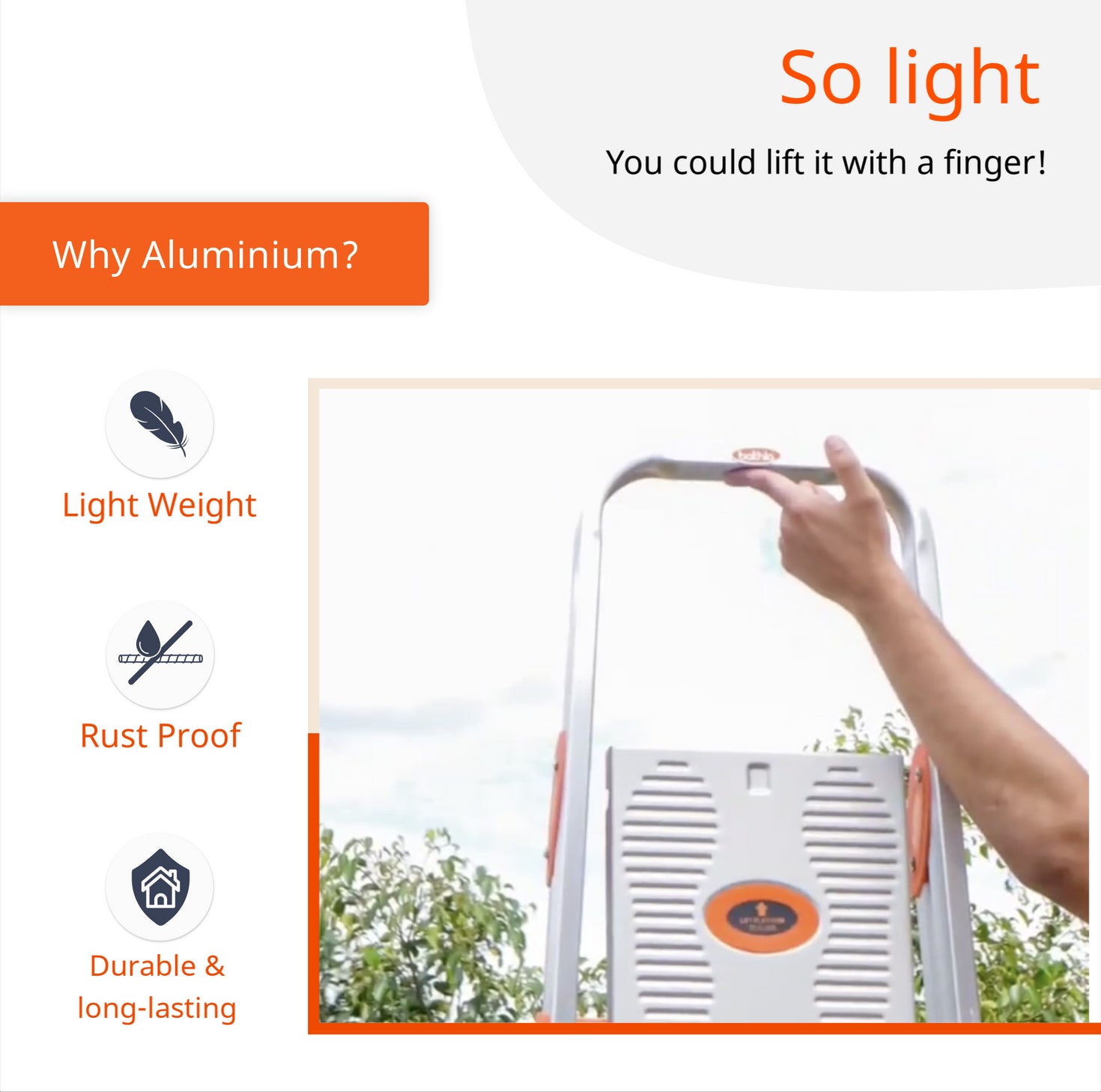 Advance 5-Step Foldable Aluminium Ladder – Bathla Home